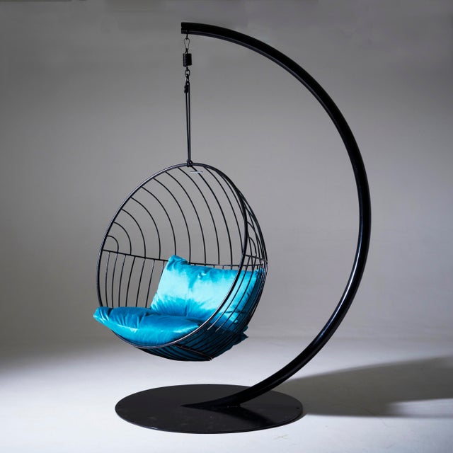 Modern Steel Bubble Hanging Chair | Chairish