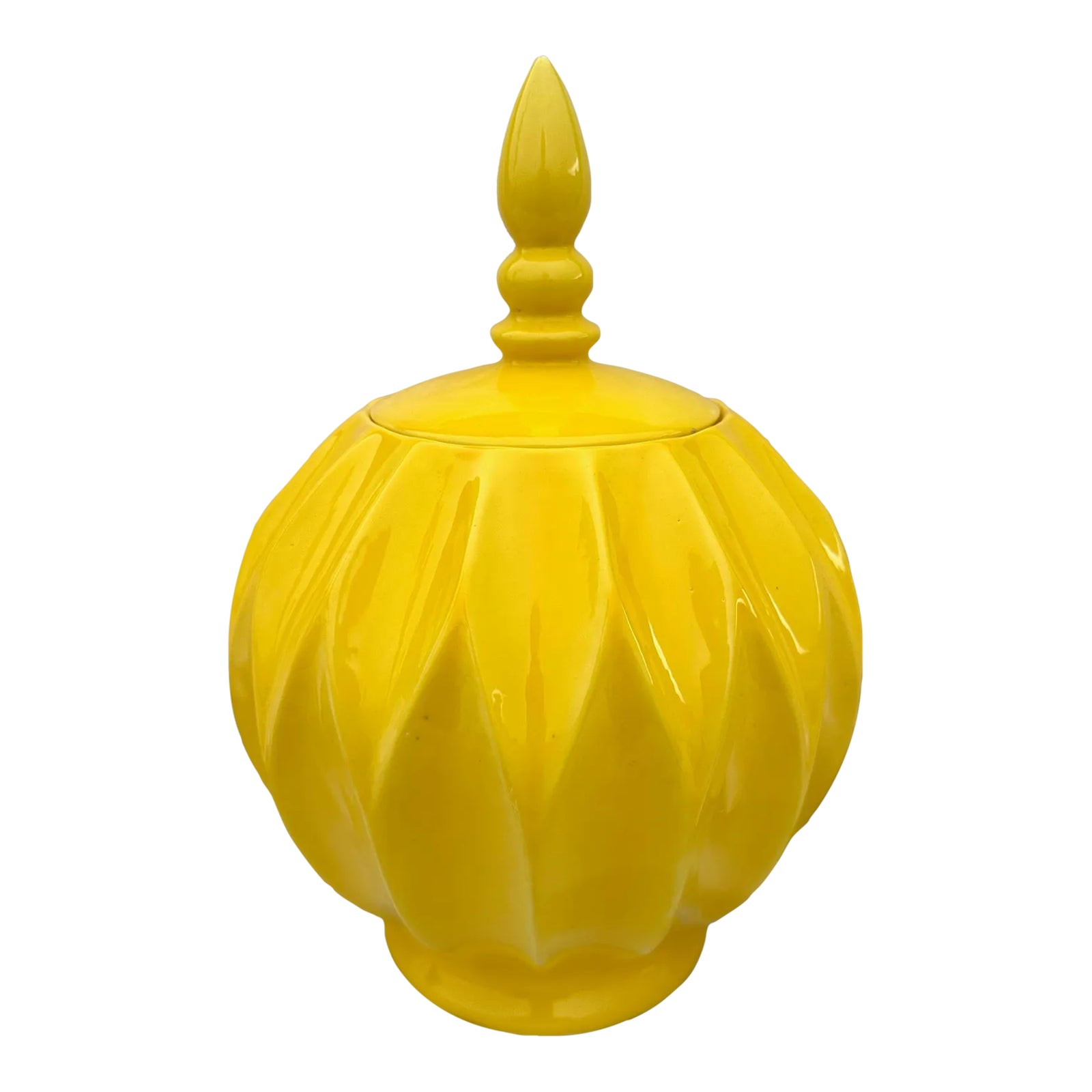 Casa1315 Yellow Geometric Lidded Container | Chairish