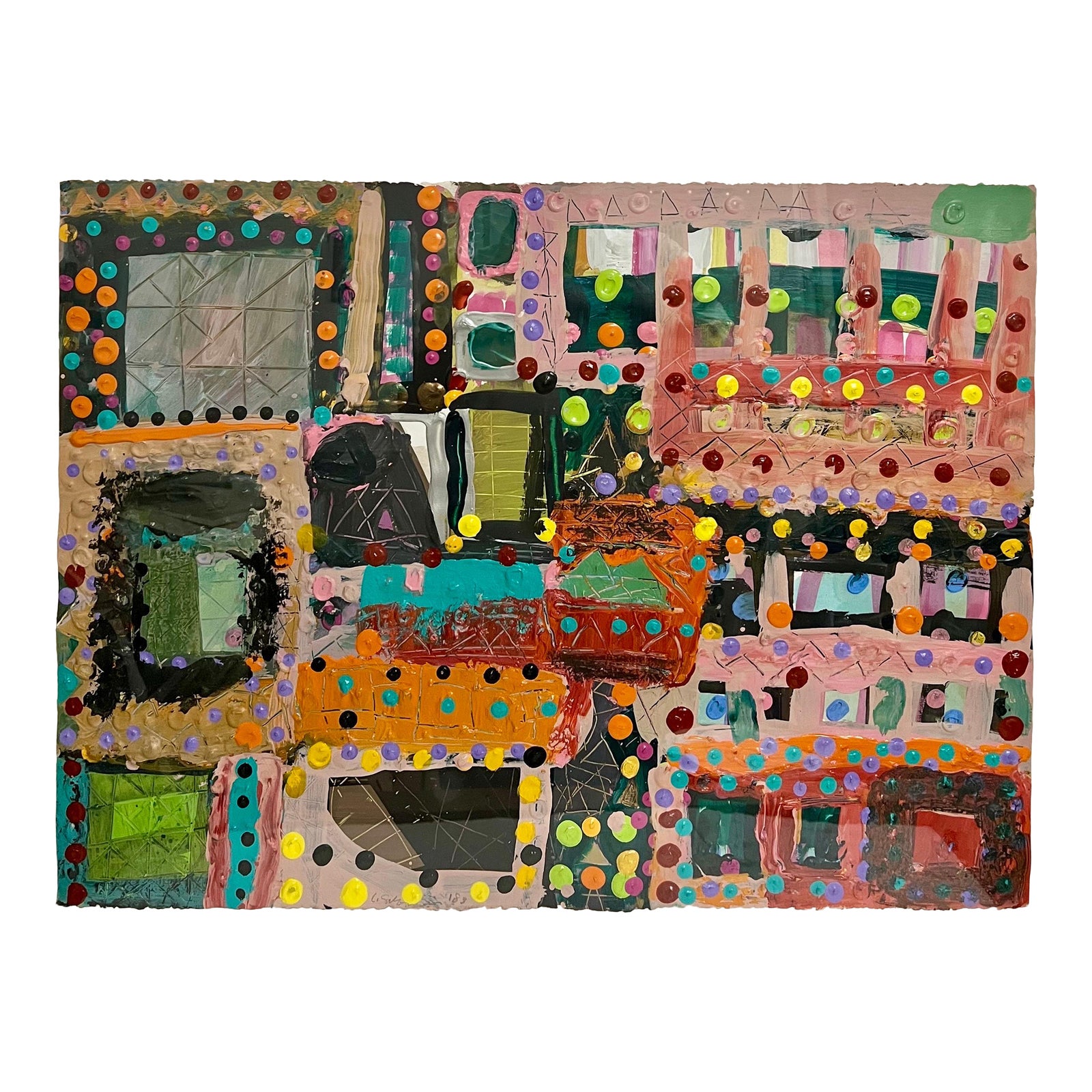 Lynne Golob Gelfman, Abstract Expressionist 1980s Painting Miami Woman ...