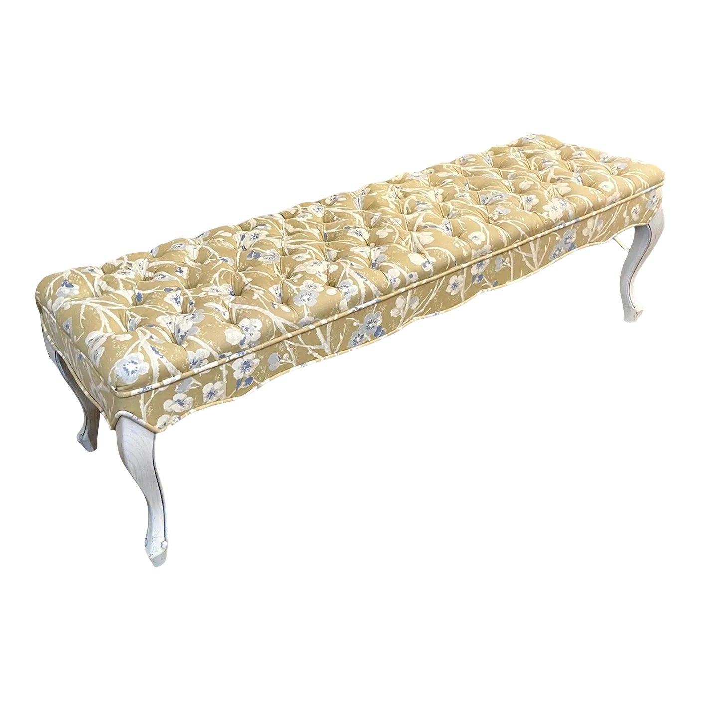 Vintage French Provincial Style Large Size Tufted Bench | Chairish