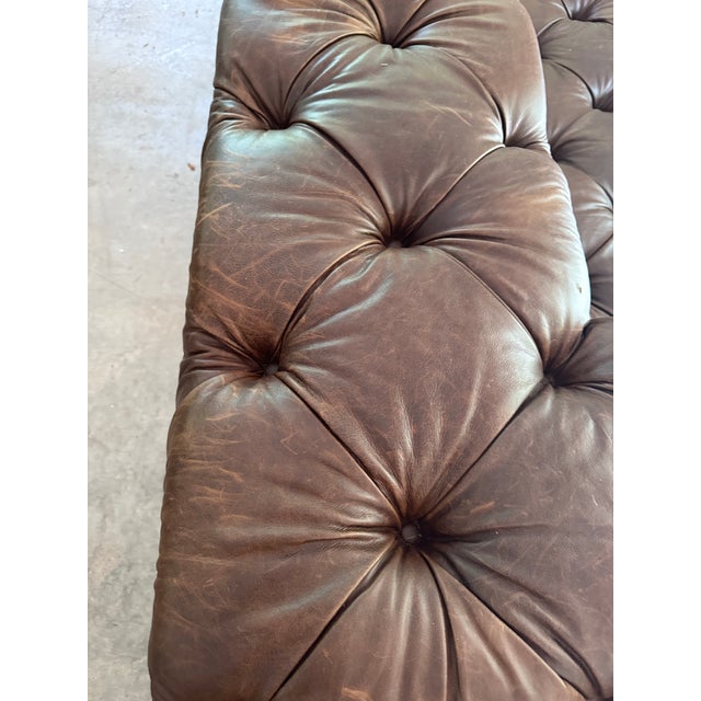 10 Foot Leather Chesterfield Soho Sofa | Chairish