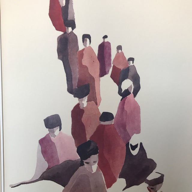 Noal Betts Abstract Figural Watercolor Print Artist Proof Signed | Chairish