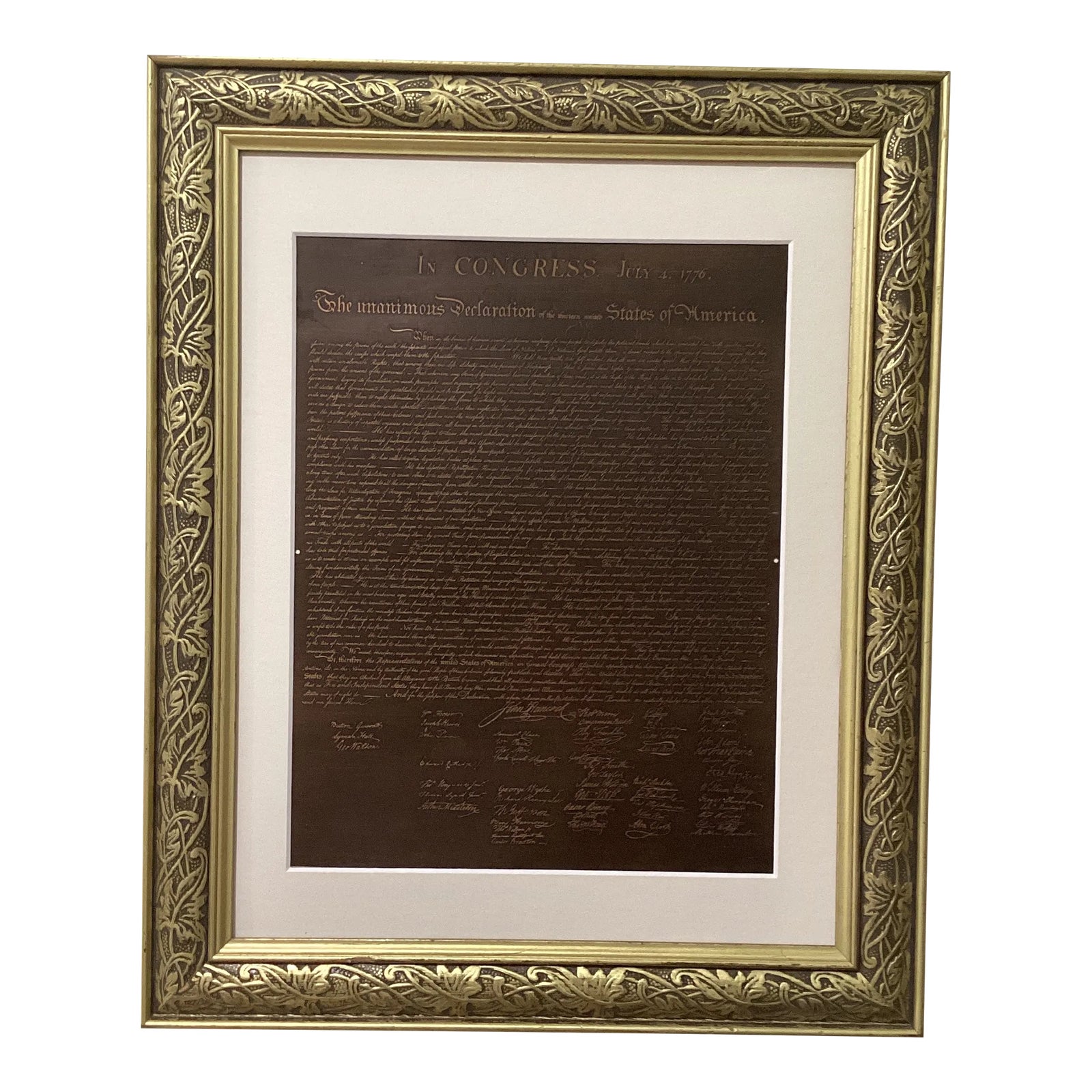Mid 20th Century Declaration of Independence of the 13 United States of ...