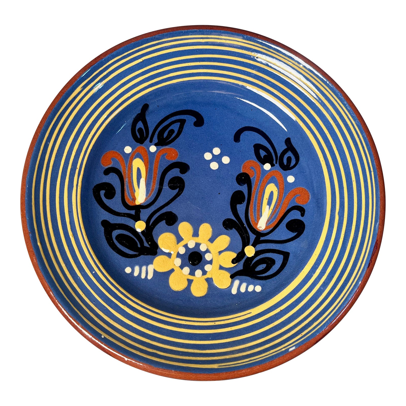 Talvera Mexican Plate Tulips & Daisy Majolica Pottery Signed C Hand ...