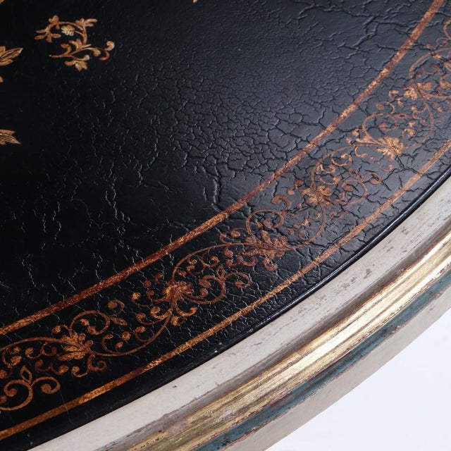 French Gilt Carved and Painted Round Table With Decorated Lacquered Top ...