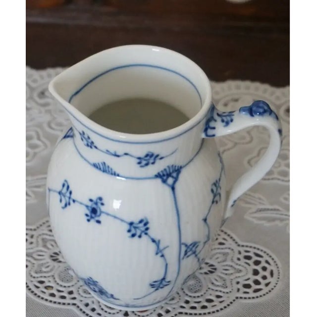 Vintage Royal Copenhagen Blue Fluted Plain Jug / Pitcher | Chairish
