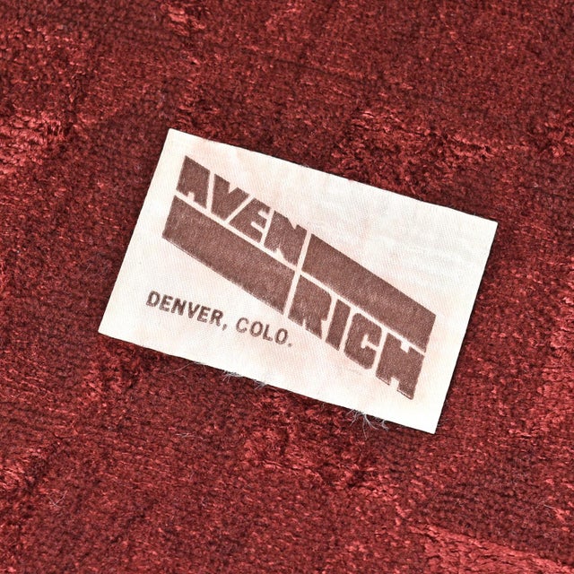 Vintage 1970s Aven Rich Burgundy Velvet Pit Group Modular Sectional ...