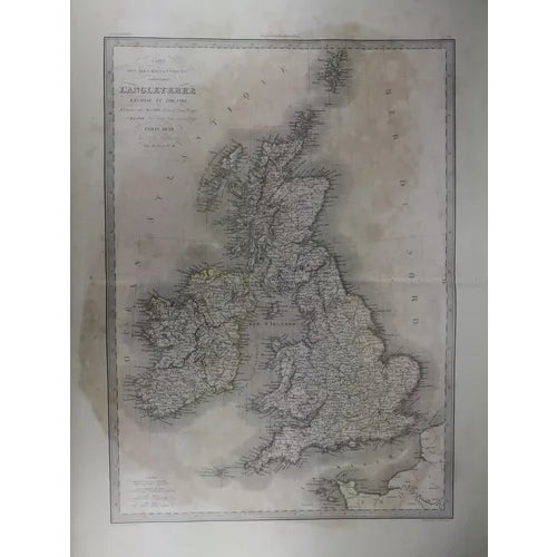 Antique Map of the British Isles in 1838. An Original First Edition of ...