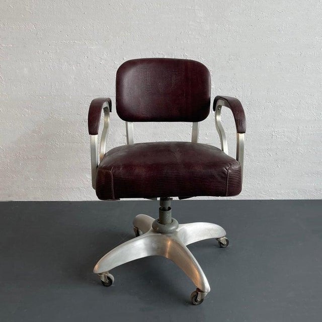 Industrial Mid-Century Aluminum Leather Office Desk Chair by GoodForm ...