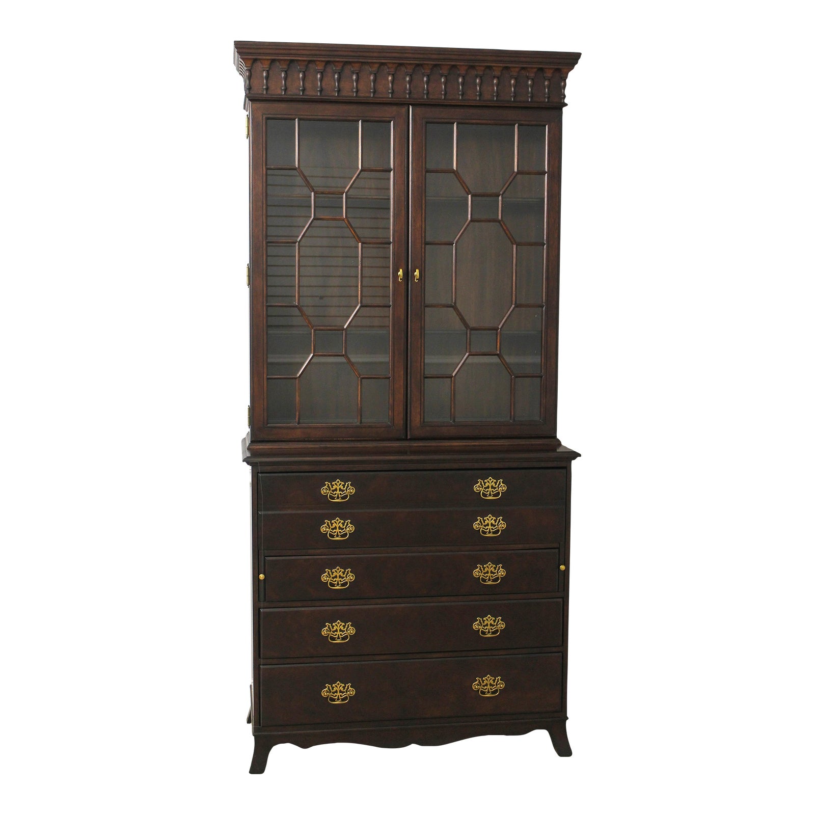 Hickory Chair Co Butler Style Secretary Desk Bookcase | Chairish