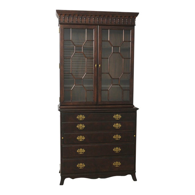 Hickory Chair Co Butler Style Secretary Desk Bookcase | Chairish