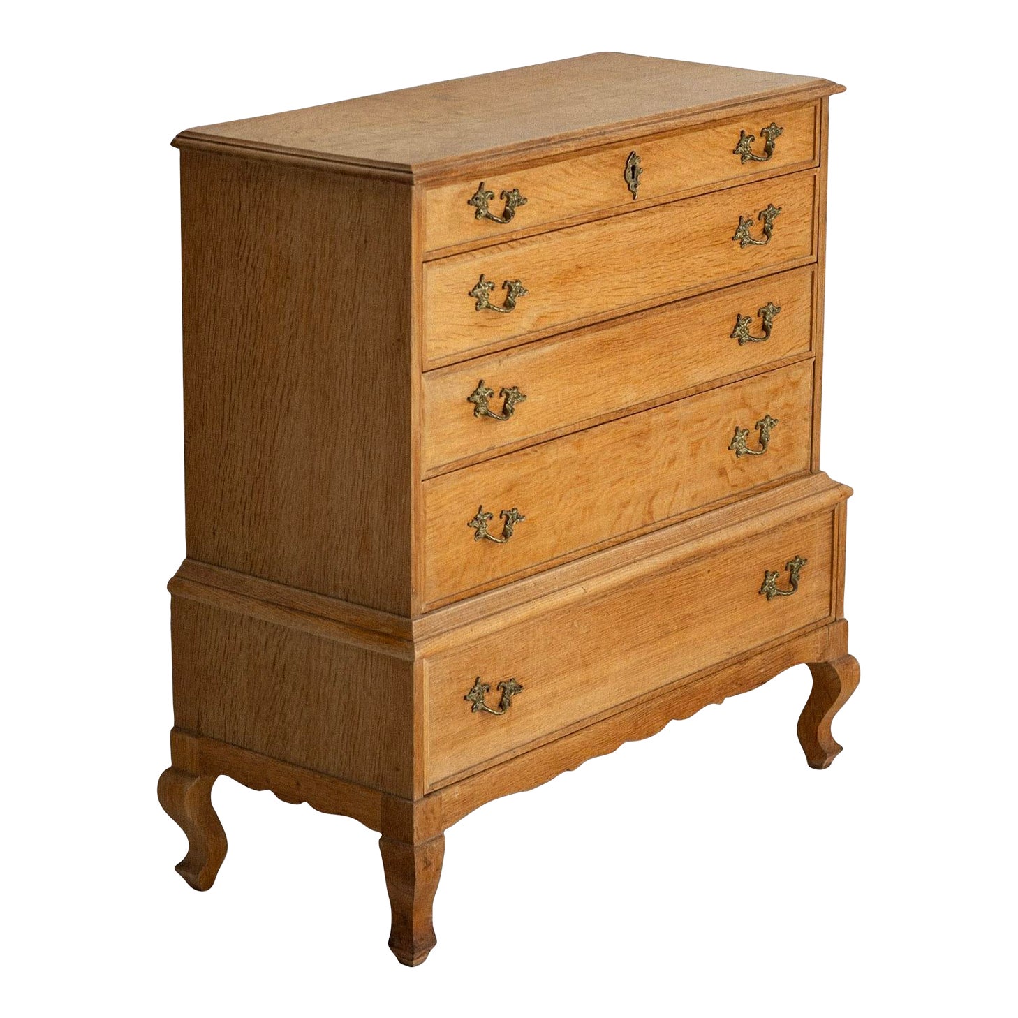 Danish Petite Oak Chest of Drawers in the Style of Henning Kjaernulf ...