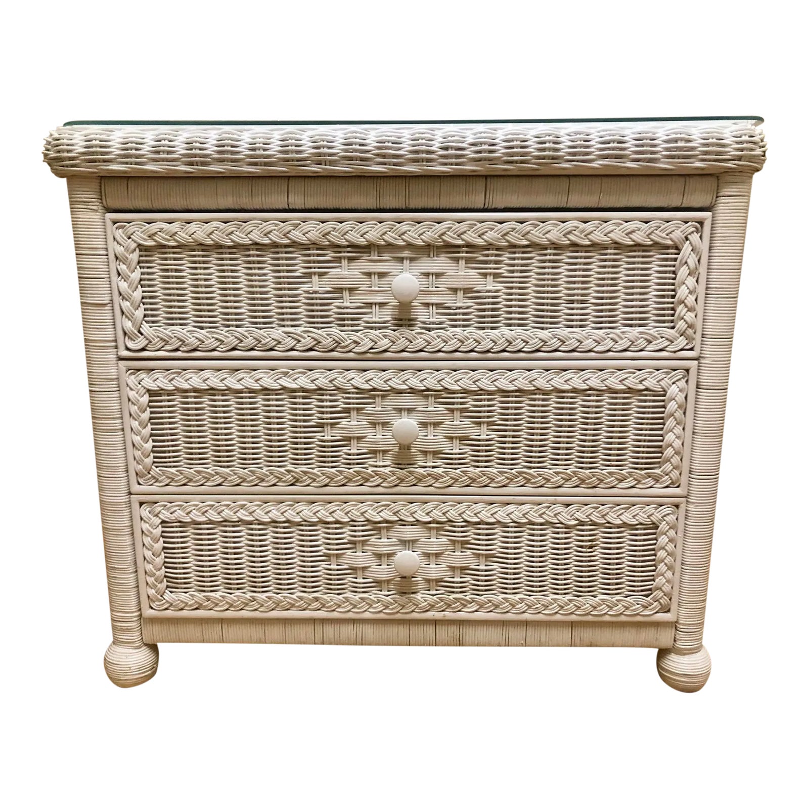 Vintage Boho Chic Henry Link for Lexington Woven Wicker Dresser With ...