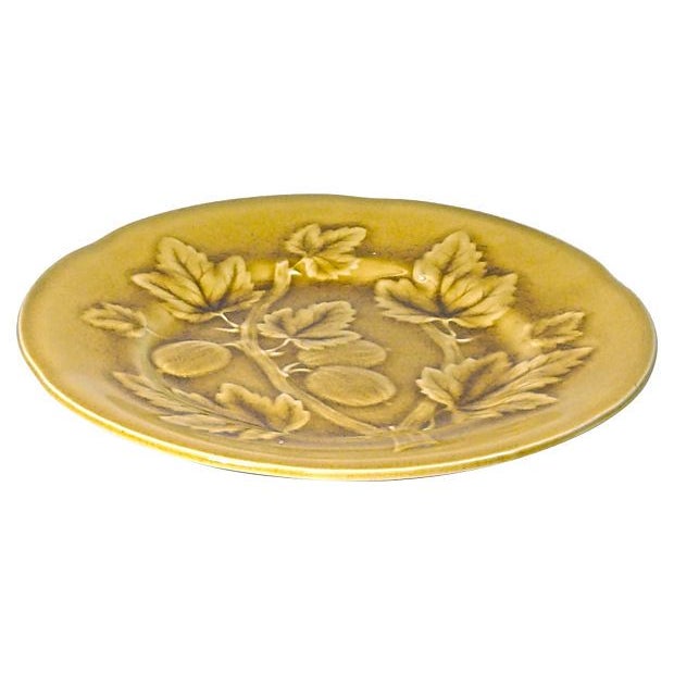French Choisy Le Roi Majolica Gooseberry Plate | Chairish