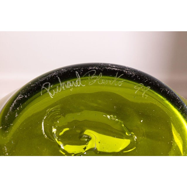 Late 20th Century Blenko Green Blown Glass Model 8821L Hand Signed ...