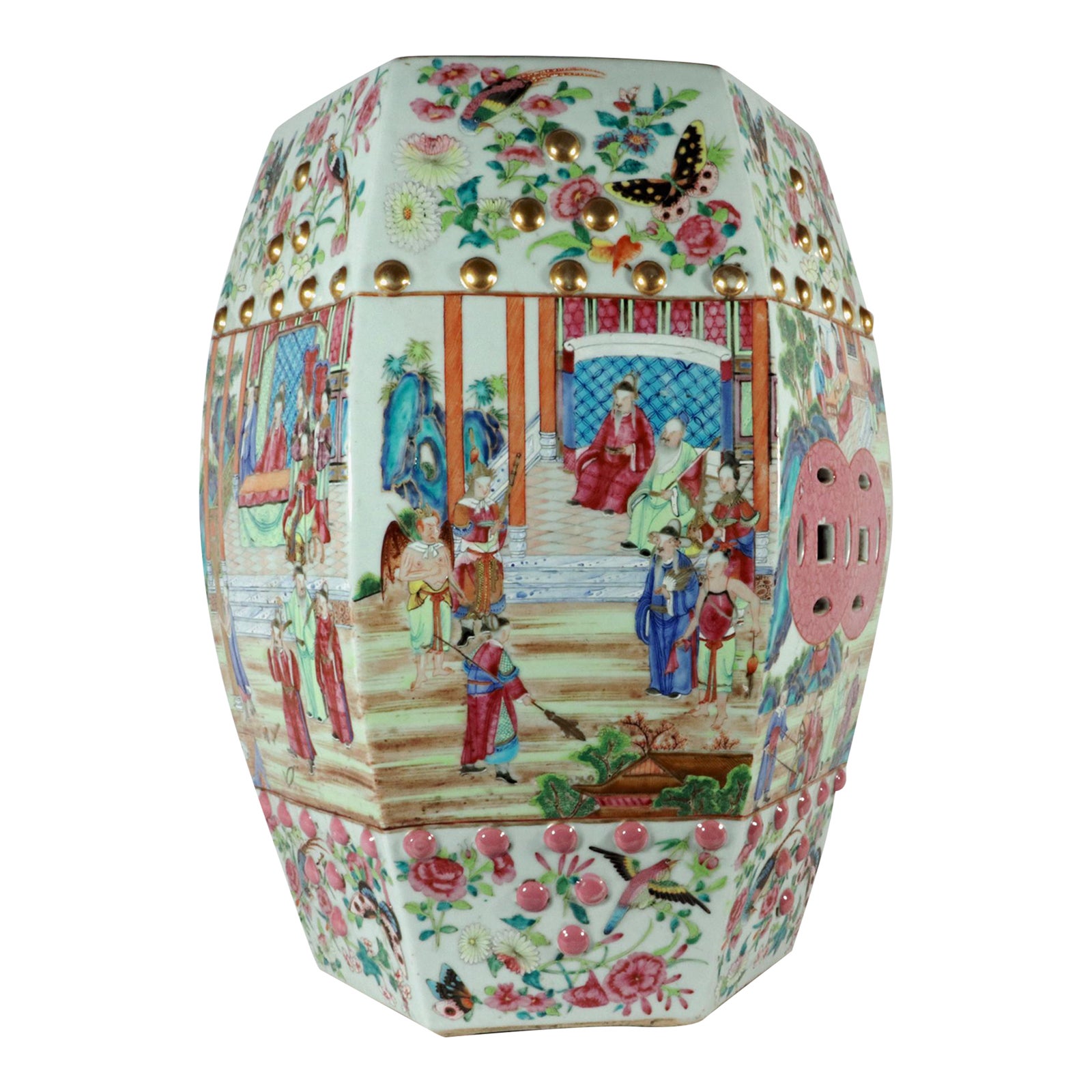 Chinese Export Porcelain Famille Rose Garden Seats, a Pair | Chairish