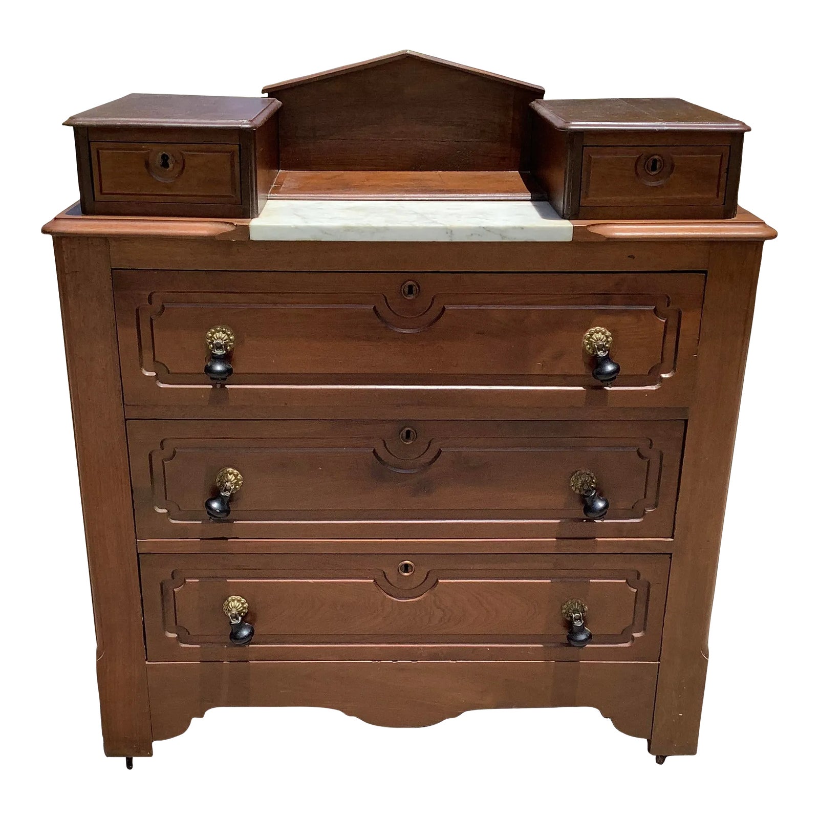 Late 19th Century Antique Victorian Dresser Marble Top and 2 Glove ...