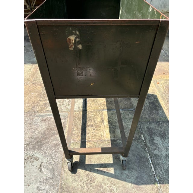 Antique Warehouse Mail Delivery Steel Trolley | Chairish