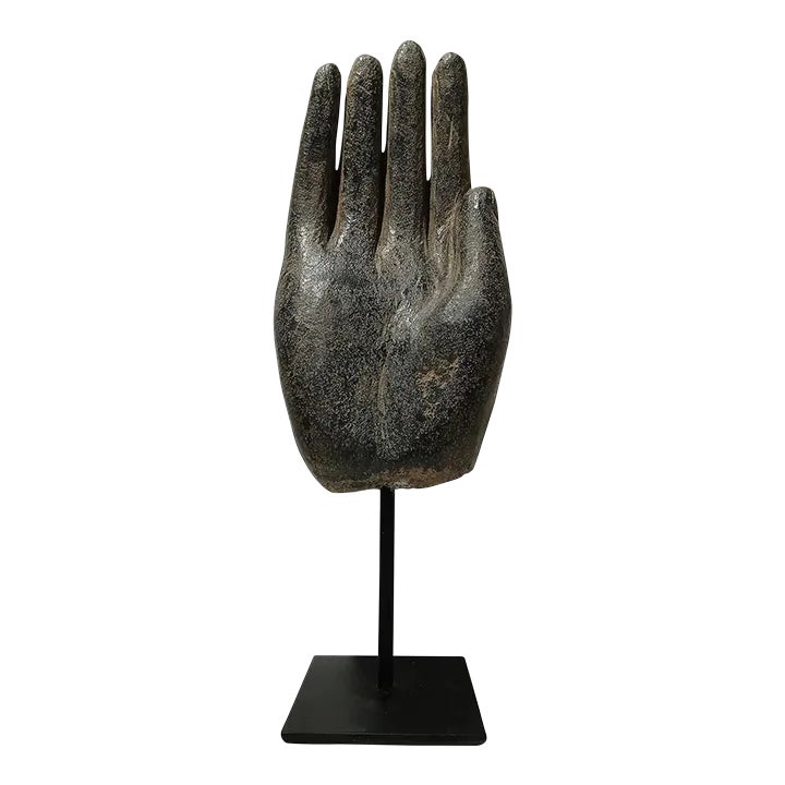 Volcanic Rock Hand Sculpture, Late 20th Century | Chairish