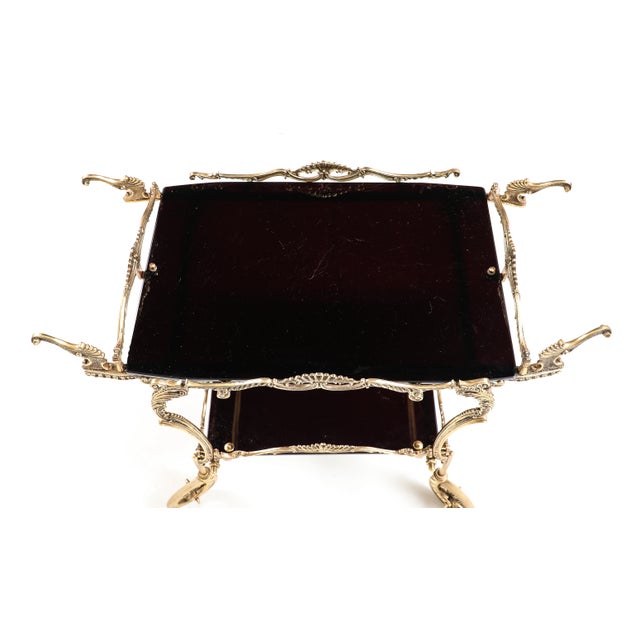 1940's French Baroque Two Tier Bar Cart | Chairish