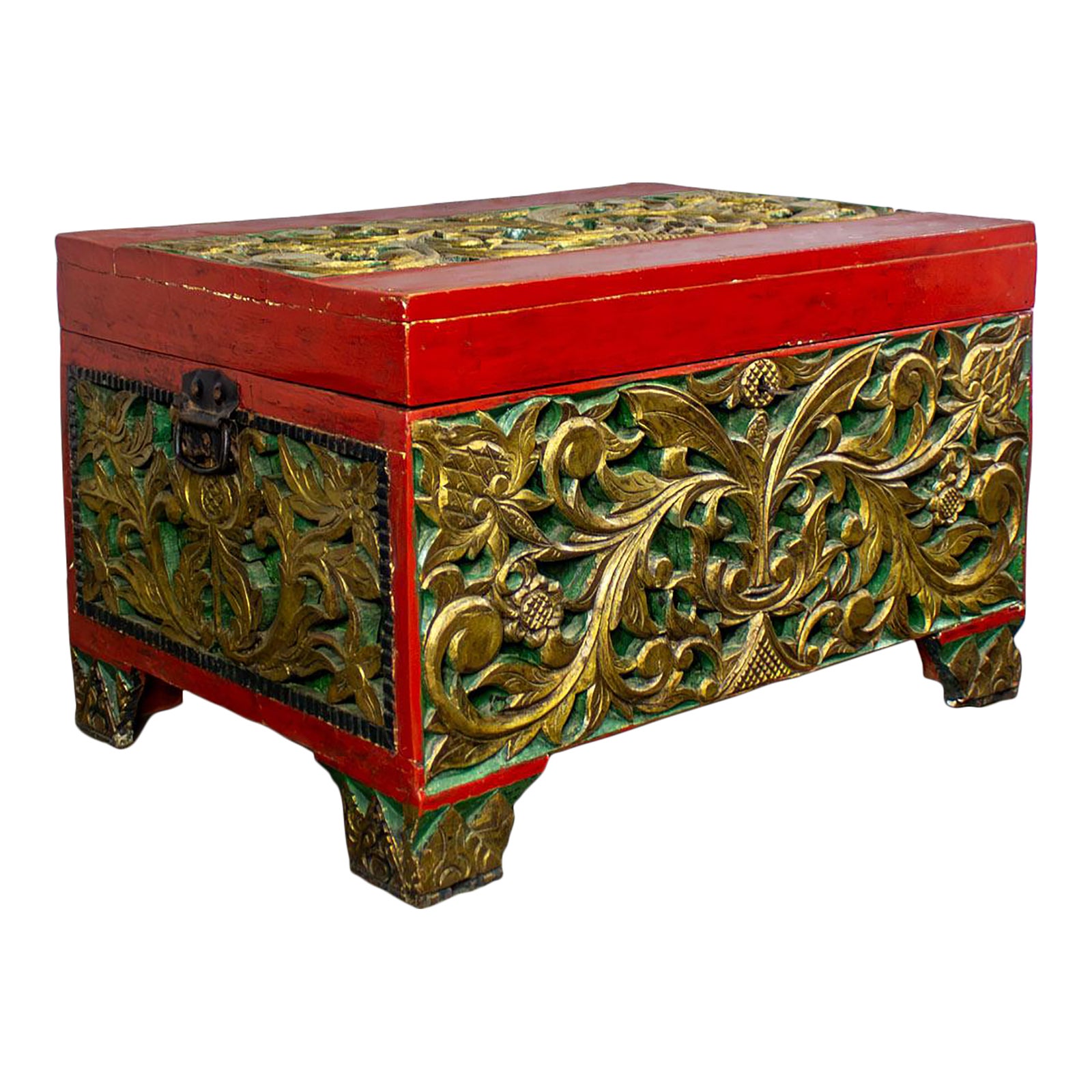 19th to Early 20th Century Indonesian Maduran Gilded Smaller Merchants ...