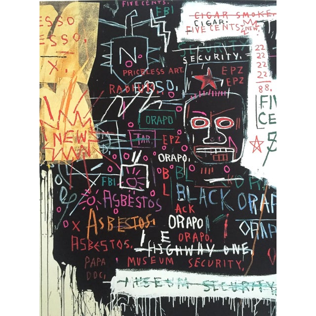 Jean Michel Basquiat Estate Fine Art Lithograph Print " Museum Security " 1983 | Chairish