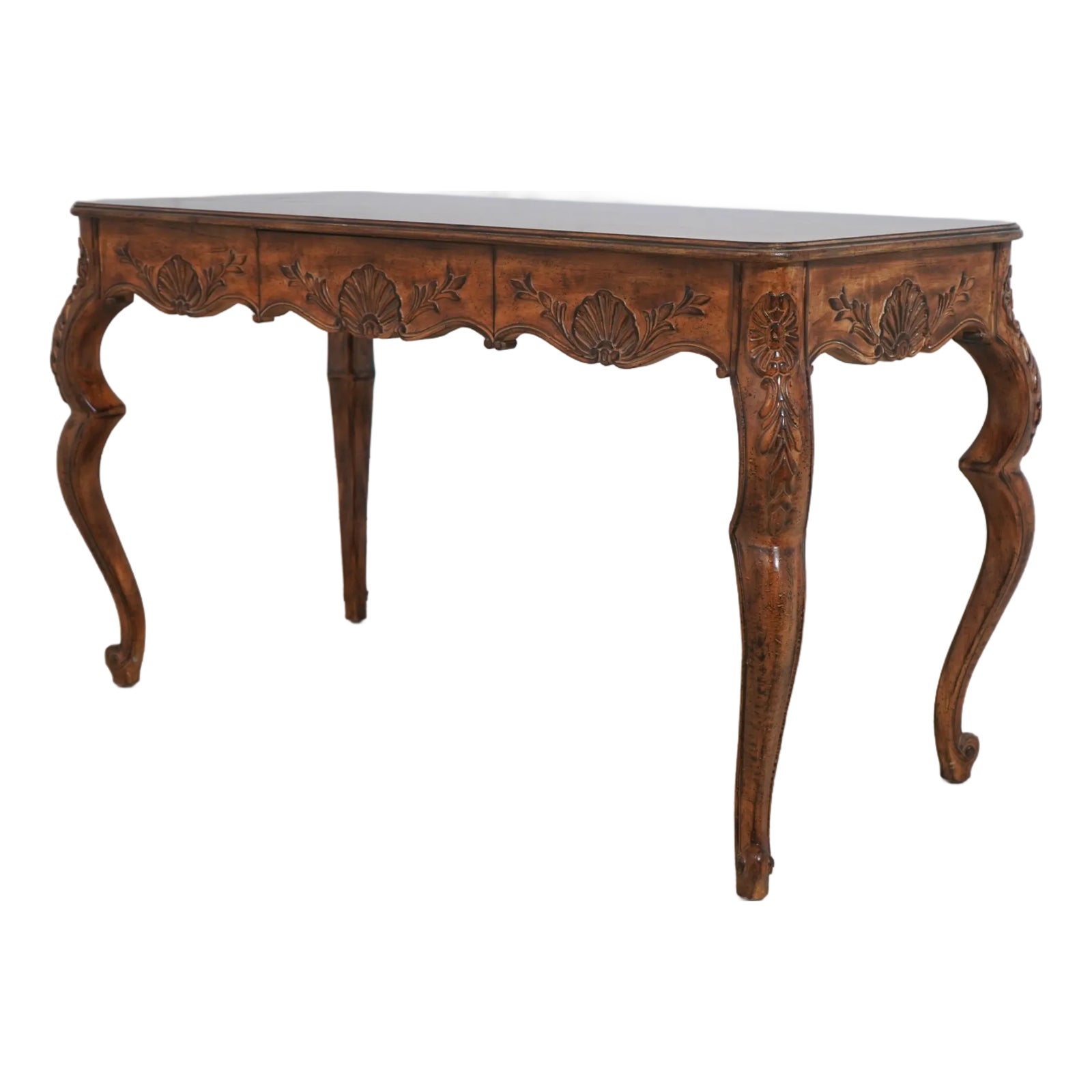 Italian Continental Style 1 Drawer Writing Desk Table | Chairish