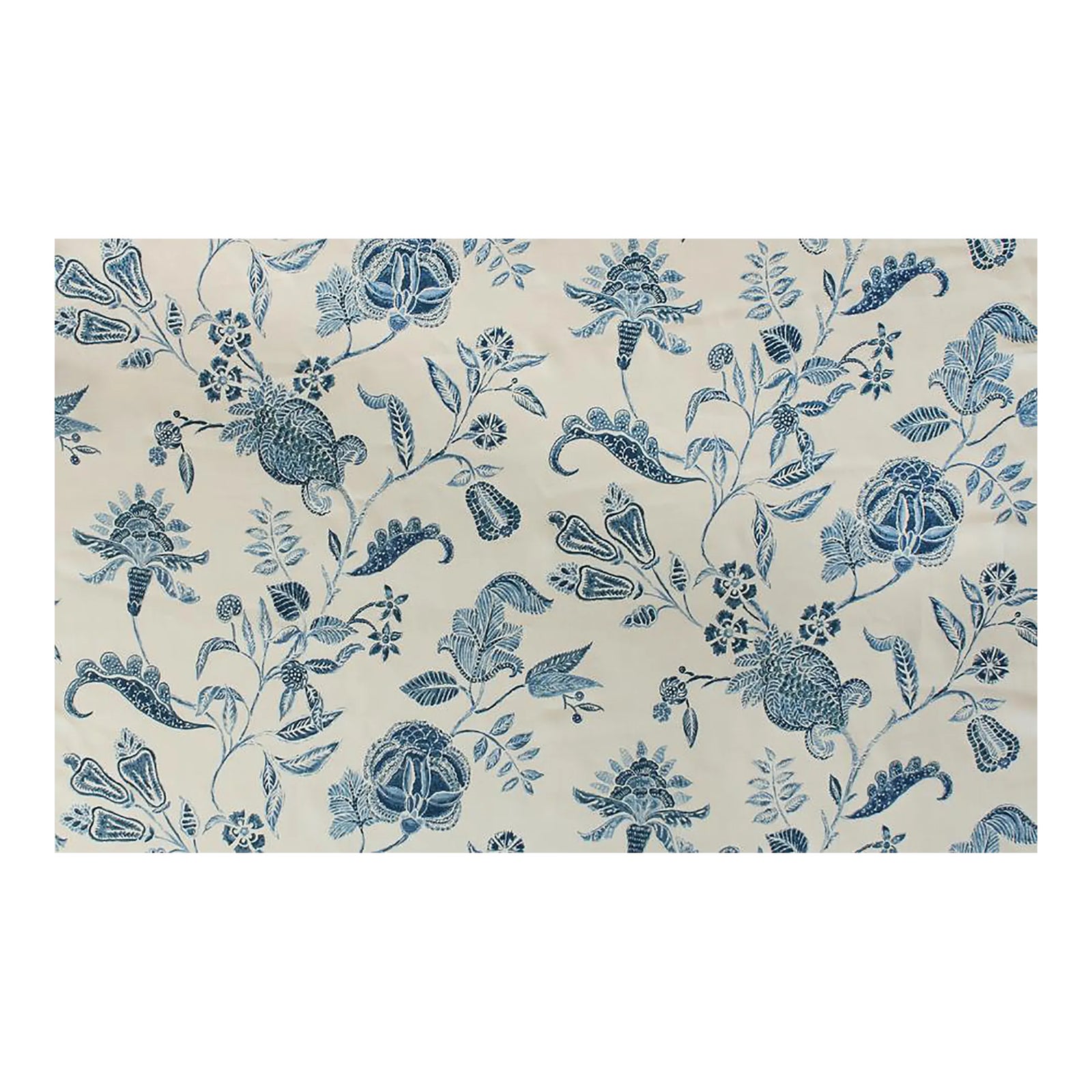 Carolina Irving "Calico" Fabric - Blue 8 Yards | Chairish