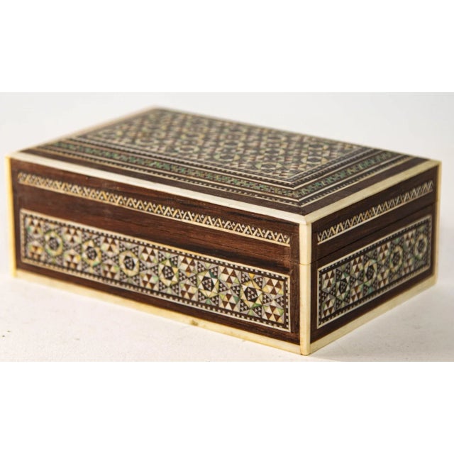1940s Mother of Pearl Inlaid Decorative Middle Eastern Islamic Box ...