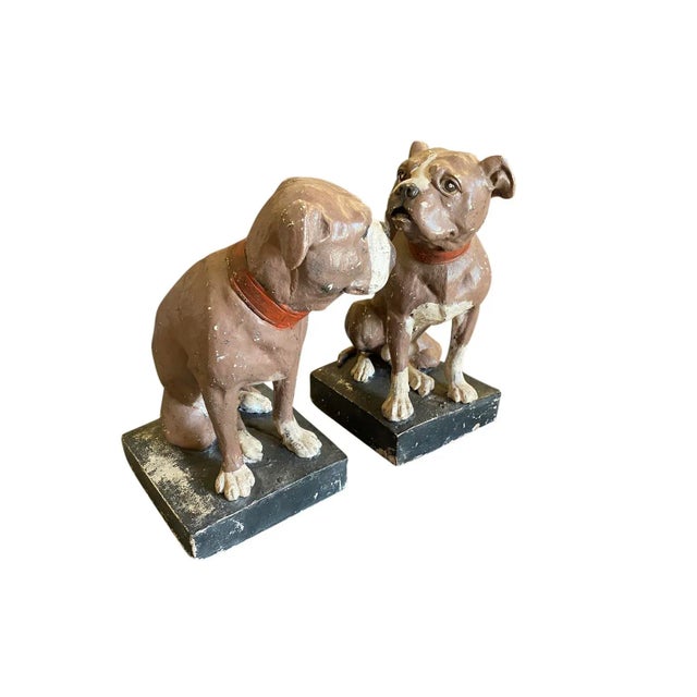 Bulldog Statues - Early 20th Century English Pair of Bulldogs | Chairish