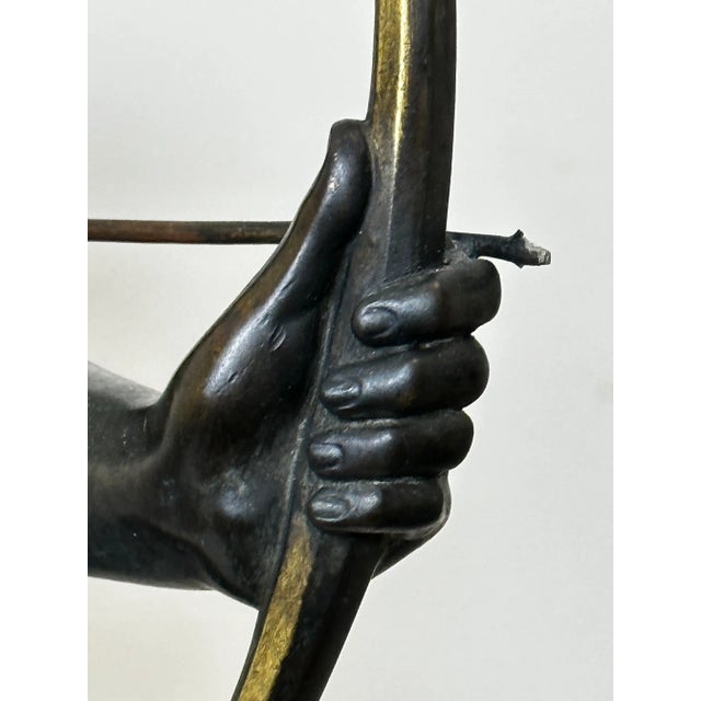 Art Deco Bronze Diana Mythology Goddess Holding Bow & Arrow Signed R ...
