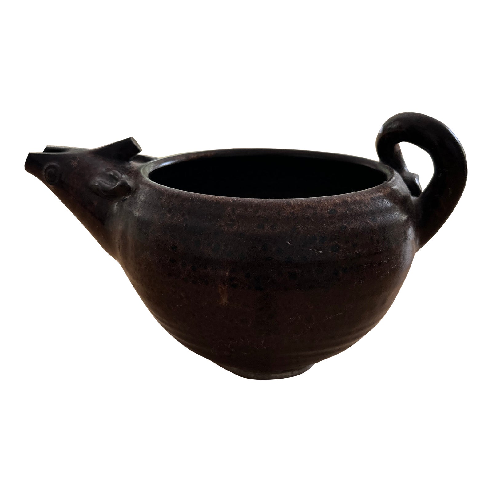 Vintage Medieval Style Pottery, Cow Creamer | Chairish