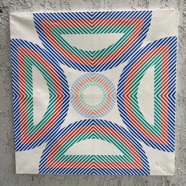 1980's Op Art Acrylic on Canvas by Gabe Silverman | Chairish