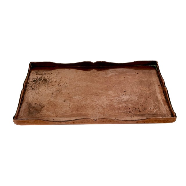 Vintage Mini Copper Tray With Curtain Design | Chairish