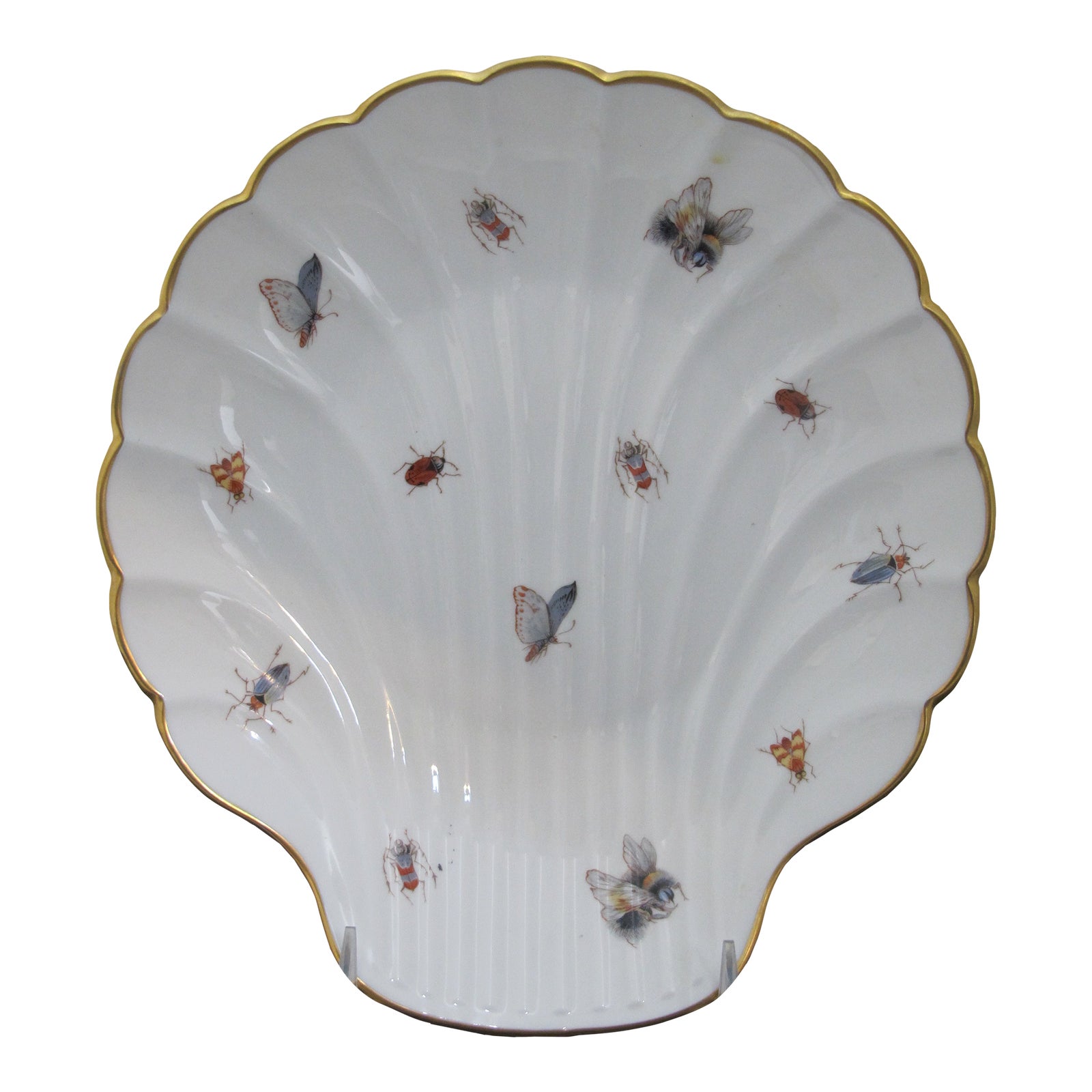 Limoges France Gold Rim Insect Bug Shell Design 10" Plate Dish | Chairish