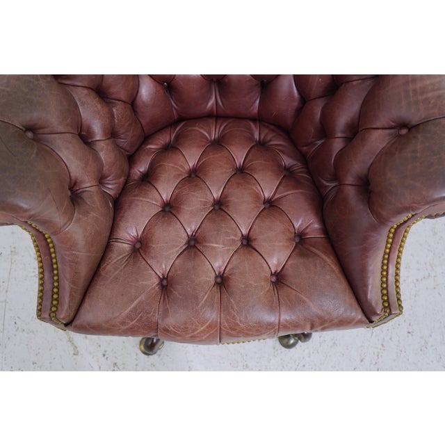 Hancock & Moore Tufted Leather Executive Desk Chair | Chairish