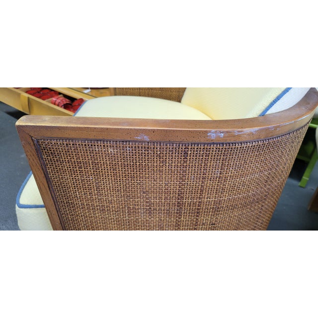 Mid Century Modern Cane Back Lounge Chairs-A Pair | Chairish