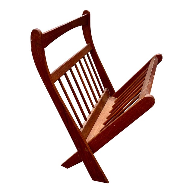 1960s Vintage Ernest Sohn Teak Magazine Rack | Chairish