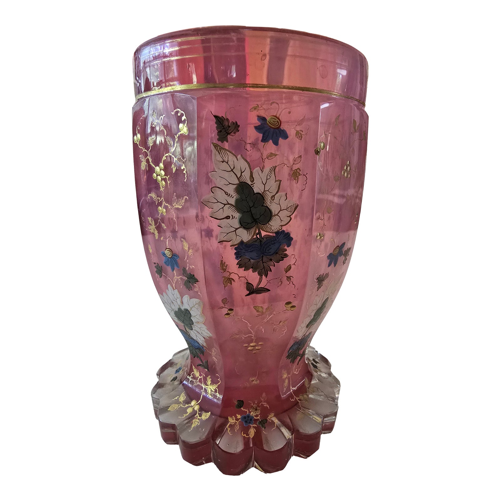 Antique Moser Glass Pink Bohemian Museum Spa Glass | Chairish