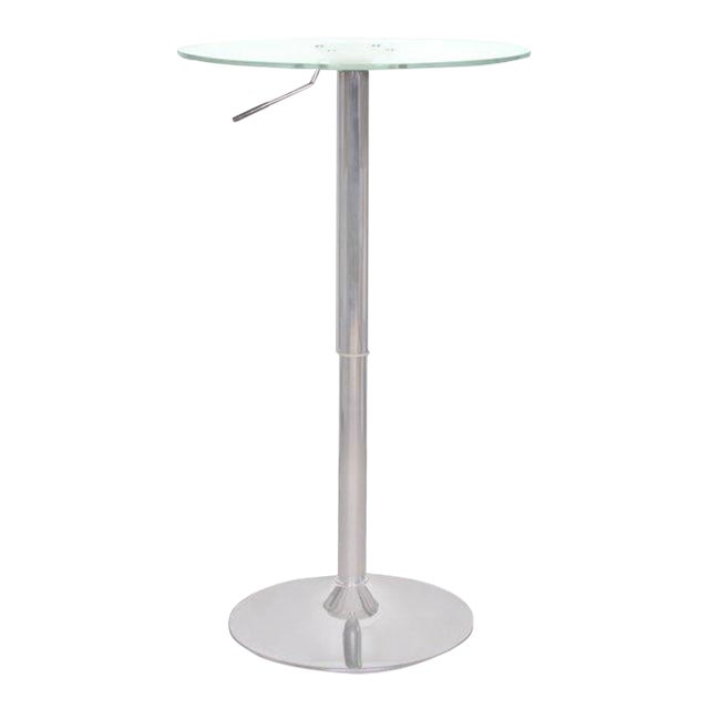 Contemporary Adjustable Acrylic and Chrome Bar Table | Chairish