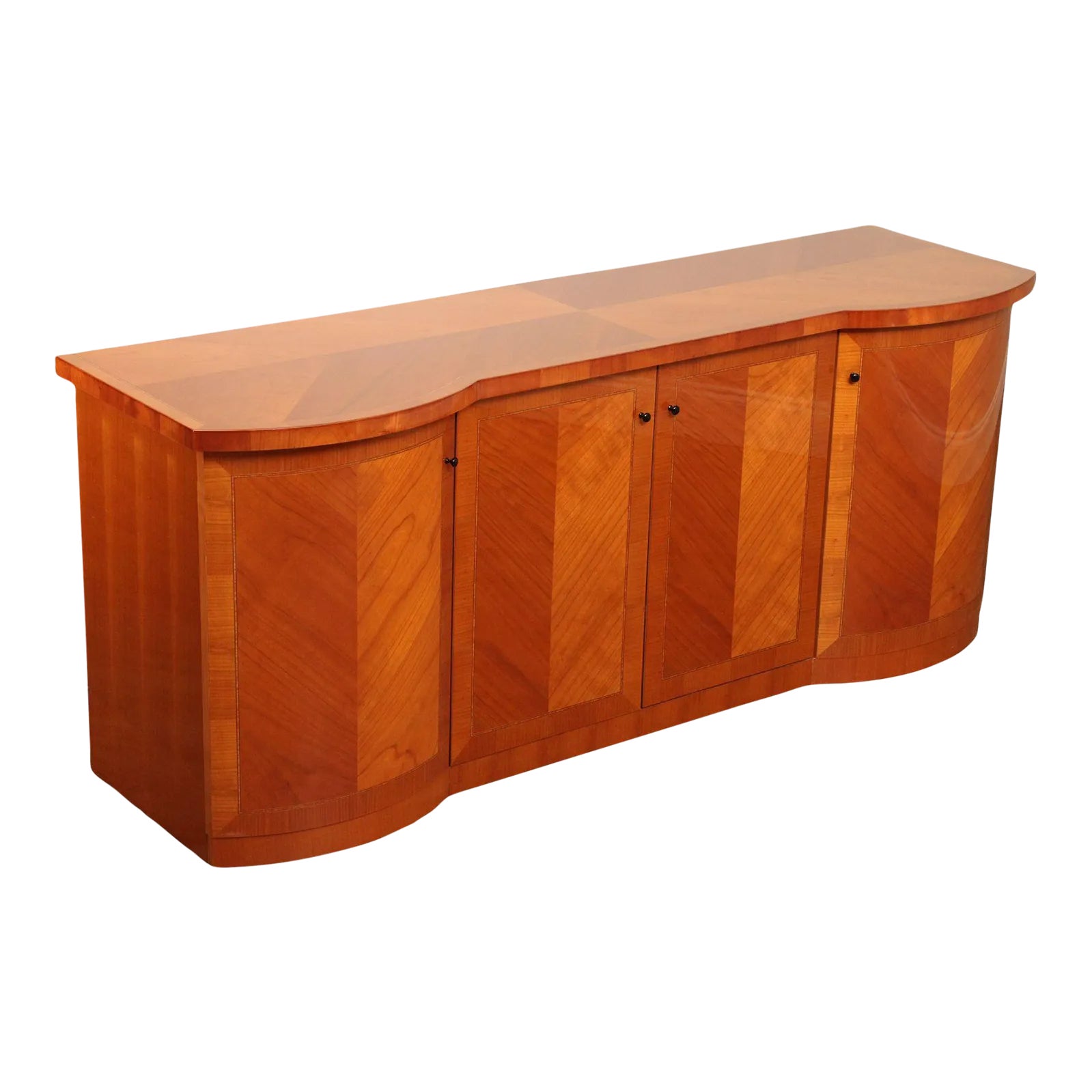 John Turano And Sons Italian Lacquered Cherry Chevron Pattern Sideboard ...