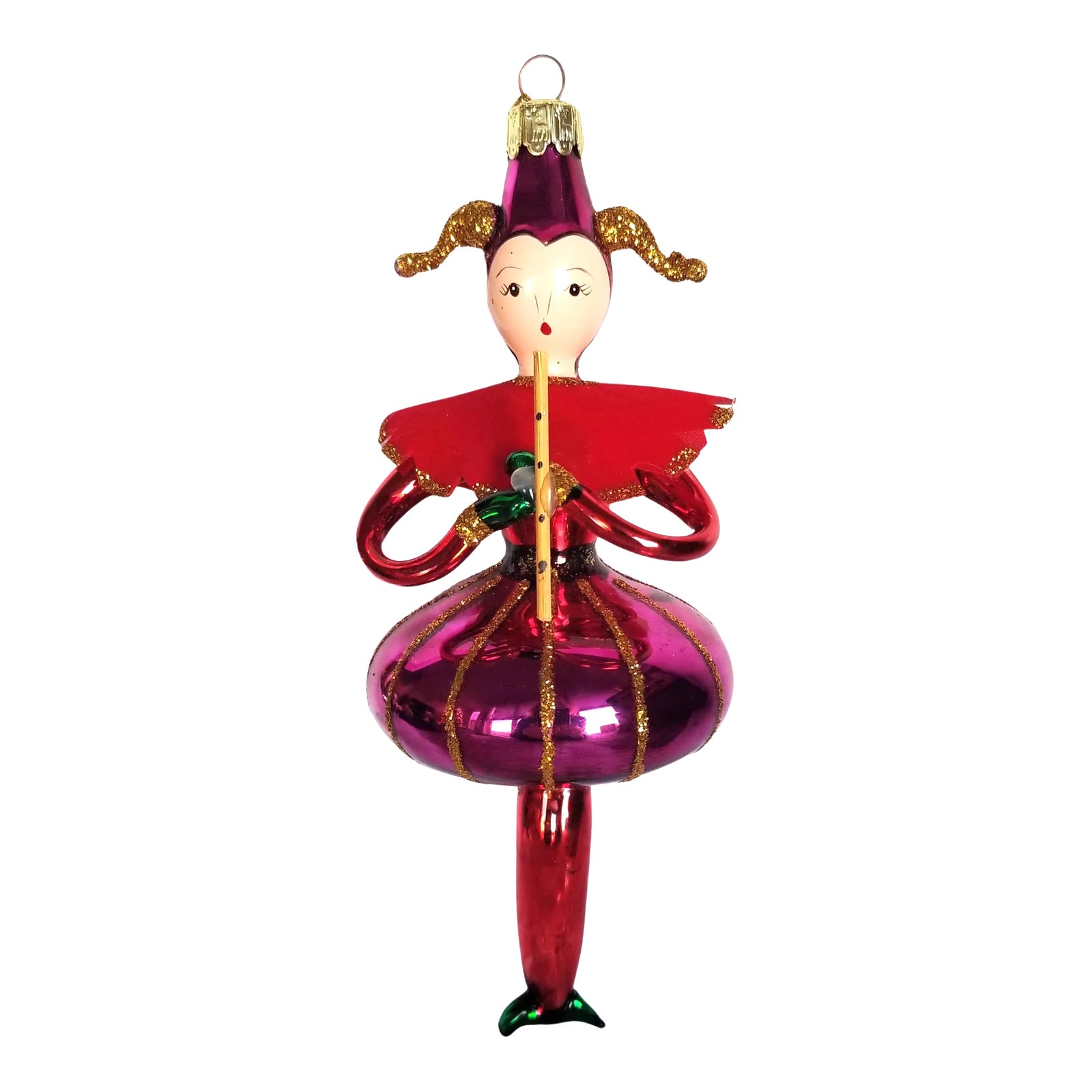 Artisan Crafted Blown Glass Female Jester With Crown Christmas Ornament ...