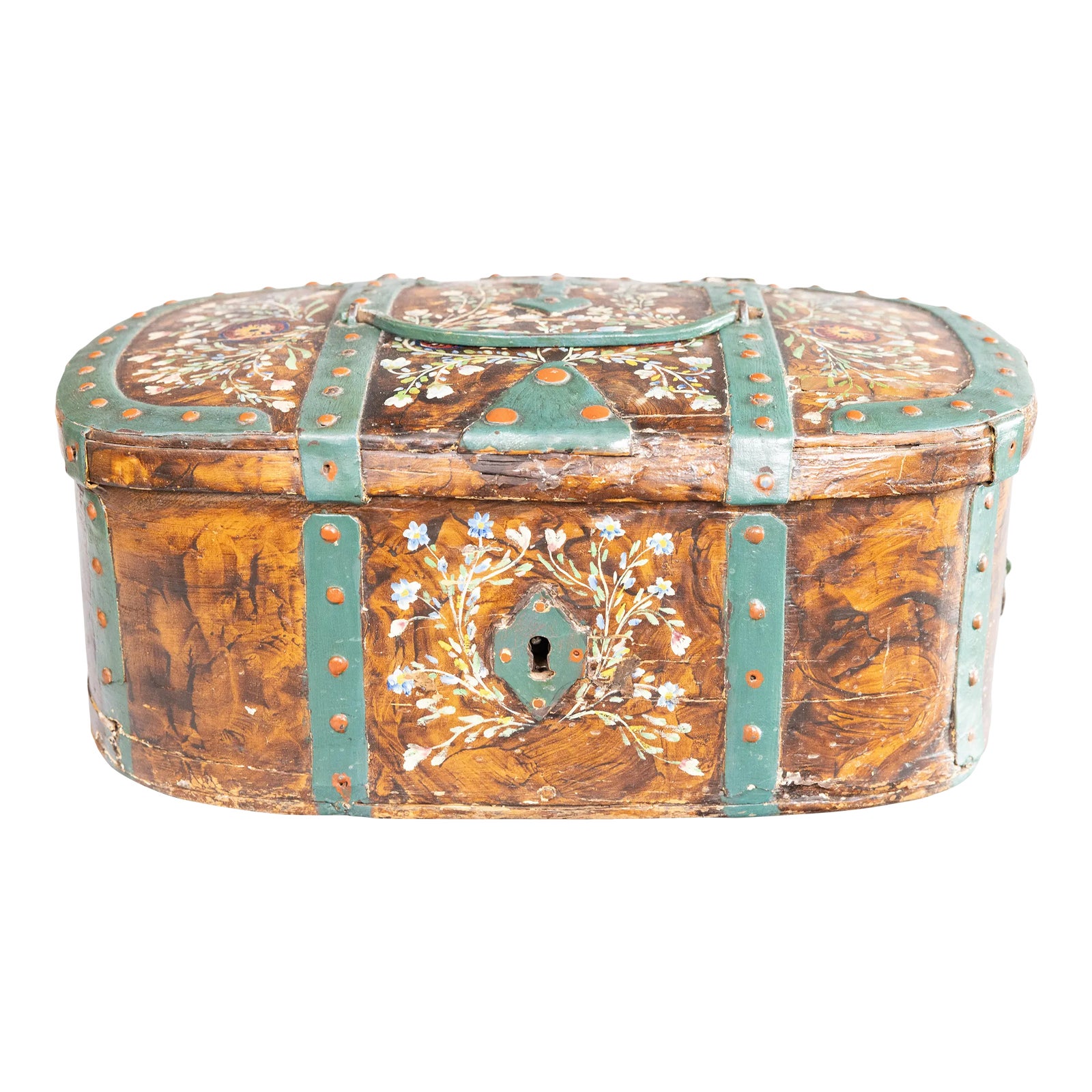 19th Century Swedish Allmoge Folk Art Bentwood Chest | Chairish