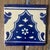 Hand Painted Blue + Ivory Border Terra Cotta Tile | Chairish
