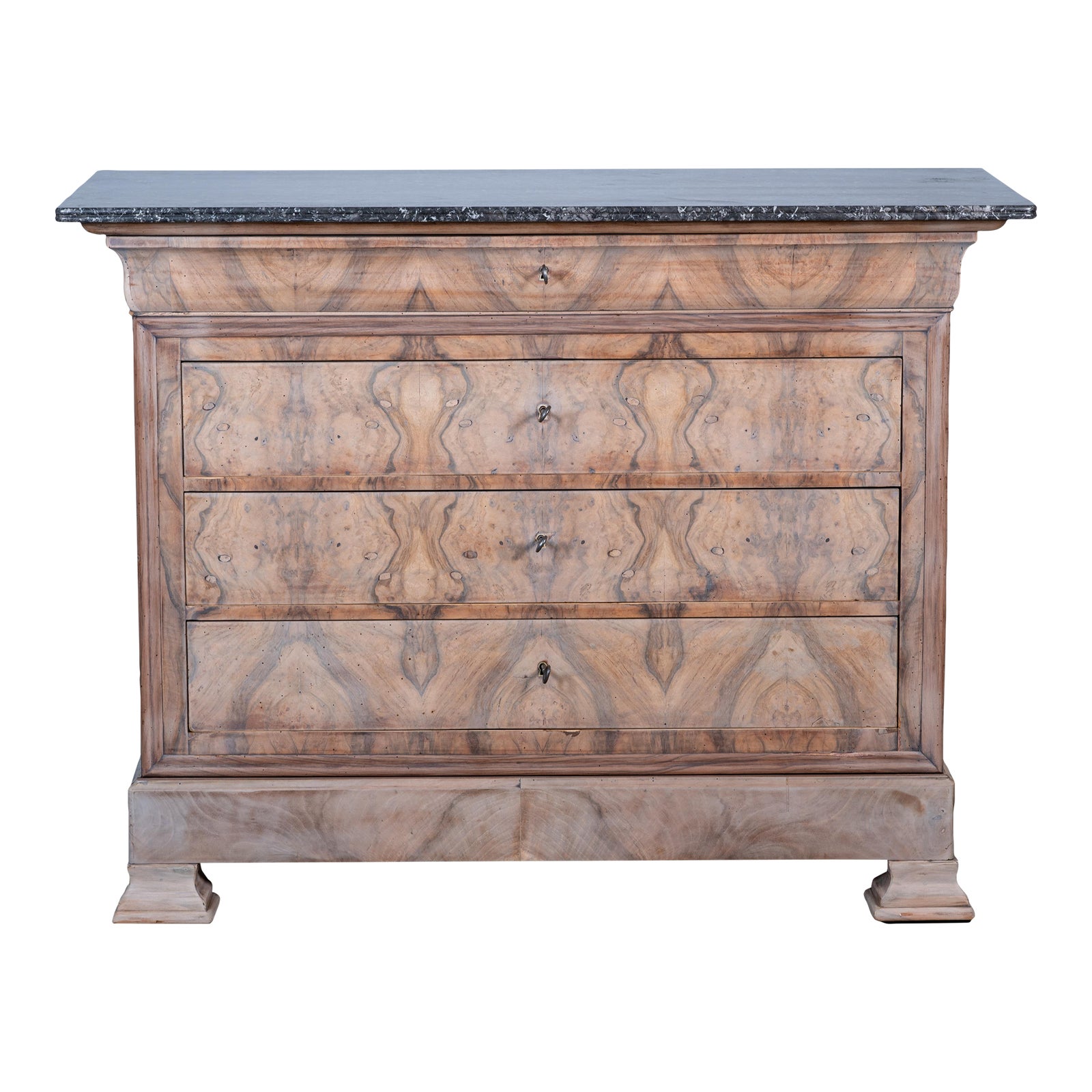19th Century French Louis Philippe Bleached Walnut Commode | Chairish