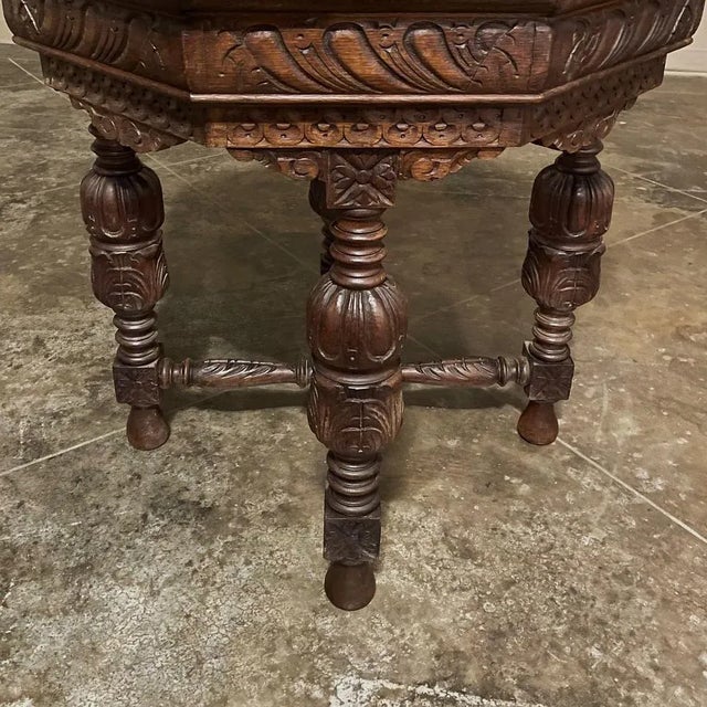 Antique Renaissance Octagonal End Table | Chairish