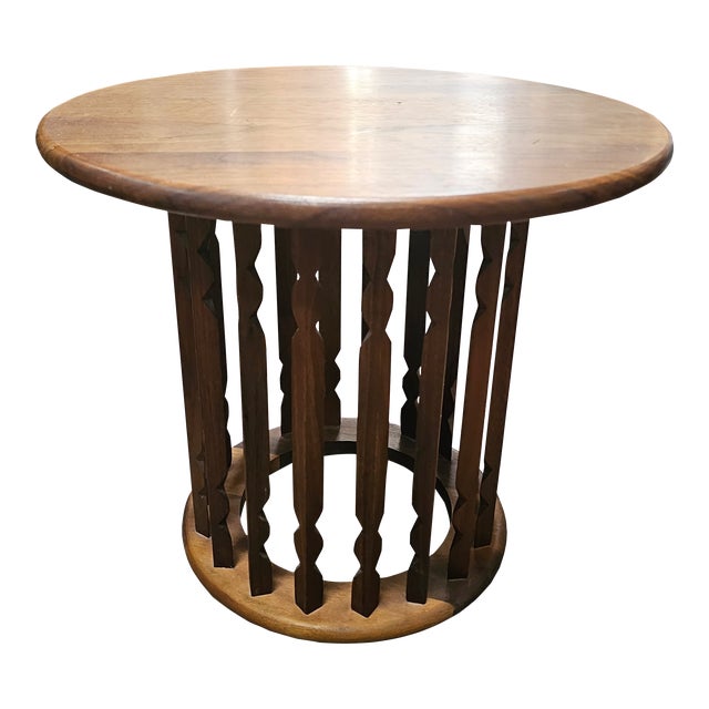 Mid Century Modern Solid Walnut Round Side Table by Arthur Umanoff ...