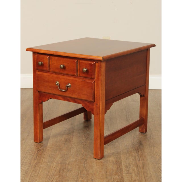 Riverside Handcrafted Cherry 2 Drawer Side Tables - A Pair | Chairish