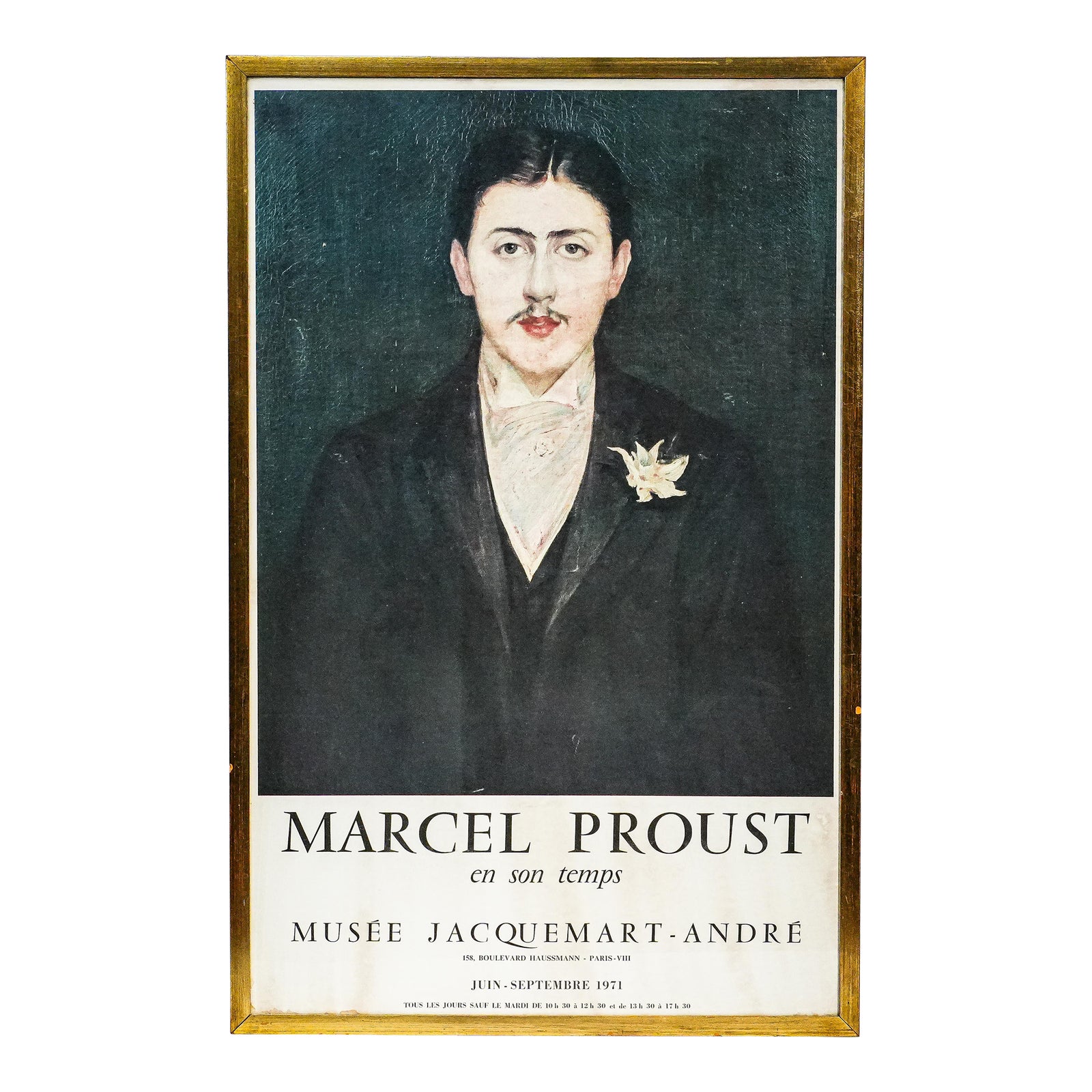 1970s Neat Framed Vintage French Museum Marcel Proust Poster Art Home ...