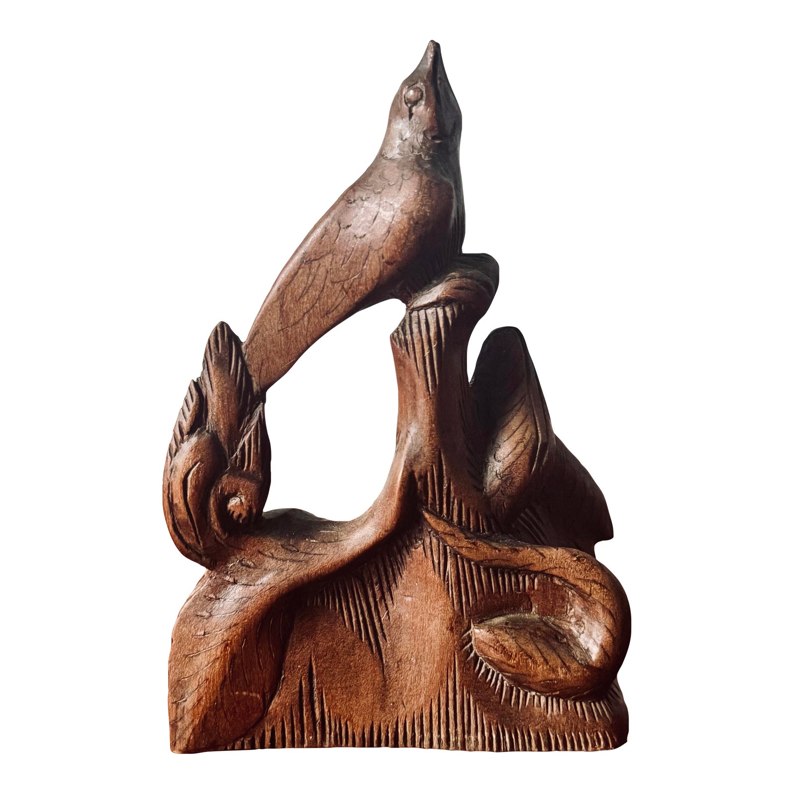 Vintage Balinese Hand-Carved Wooden Bird Sculpture – Folk Art Nature ...